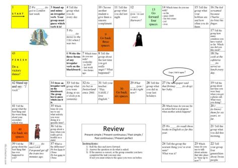 Board Game Present And Past Tenses English ESL Worksheets Pdf Doc