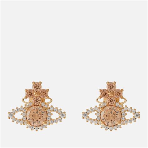 Vivienne Westwood Valentina Orb Gold Tone Crystal Earrings 免邮