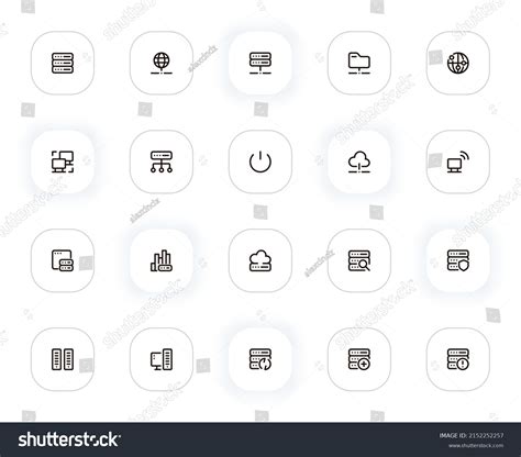 Servers Databases Line Icons Set Computer Stock Vector Royalty Free 2152252257 Shutterstock