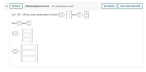 solved let t r2→r3 be a linear transformation for which