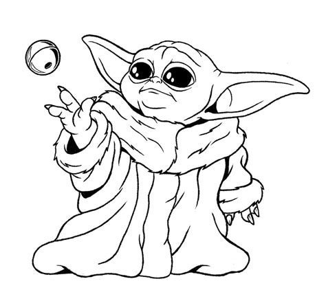 Coloriage Baby Yoda à imprimer sur Wonder day