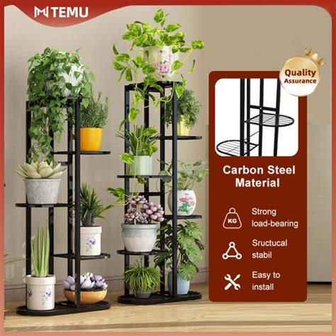 TEMU Plant Stand Metal 6 Tier 7 Potted Flower Planter Rack Storage