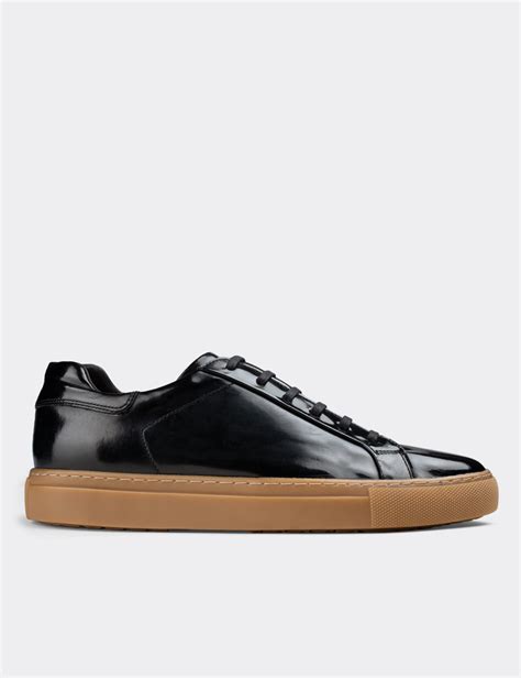 Hakiki Deri Siyah Sneaker Erkek Ayakkabı 01904MSYHE01 Deery
