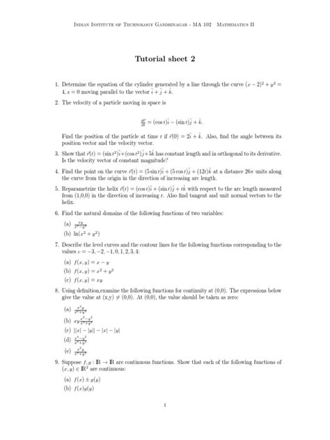 ma 102 tutorial sheet 2 pdf trigonometric functions euclidean vector