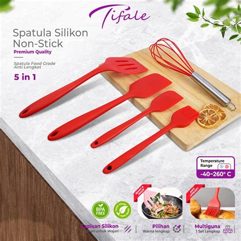 Jual Tifale Spatula Set Peralatan Masak Sutil Silikon Non Stick Cooking