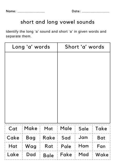 Phonics Worksheets Long And Short Vowel Sounds Worksheets Library