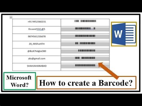 How To Create Make A Barcode In MS Word Generate Barcode In