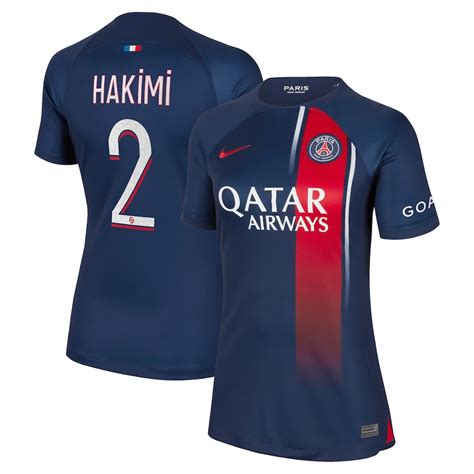 Camiseta PSG Primera 2023 2024 Mujer Hakimi Fútbol de pie profesional