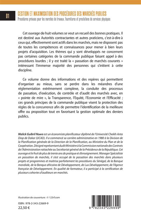 GESTION ET MAXIMISATION DES PROCÉDURES DES MARCHÉS PUBLICS TOME 1