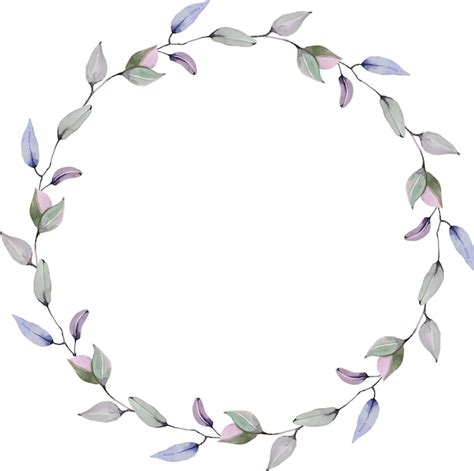 Blumen Aquarell Kreis Kranz Premium Vektor