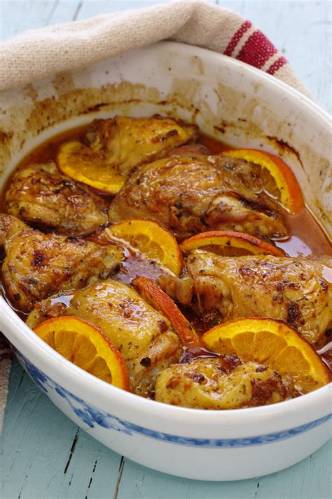 Cinco Quartos De Laranja Frango Assado No Forno Laranja