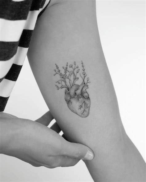 Anatomical Heart With Flowers Tattoo Meaning Best Flower Site