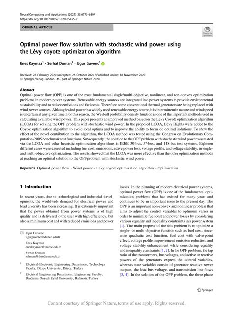 optimal power flow solution with stochastic wind power using the lévy coyote optimization