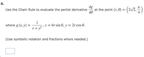 solved use the chain rule to evaluate the partial derivative
