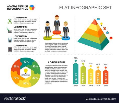 Company Project Percentage Charts Template Vector Image