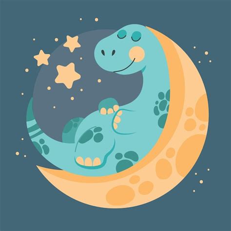 Dibujos animados adorable bebé dinosaurio ilustrado Vector Gratis