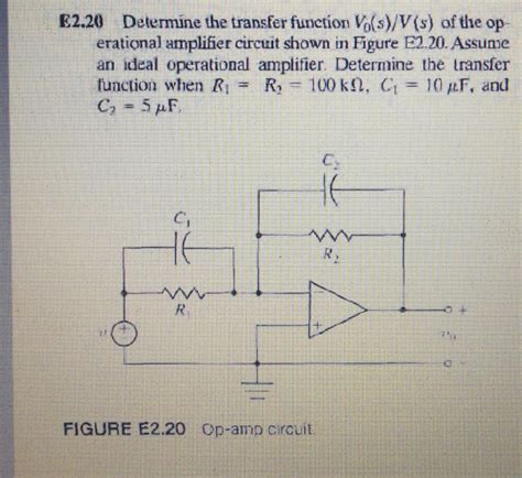 Solved E Determine The Transfer Function V S V S Of Chegg