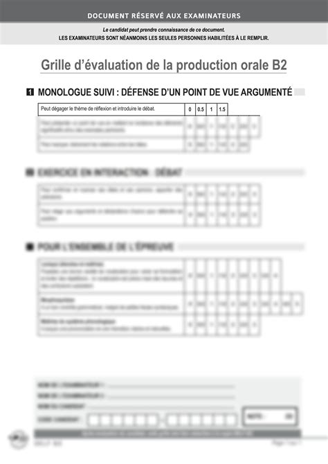 SOLUTION Grille De Valuation De La Production Orale 2 Studypool