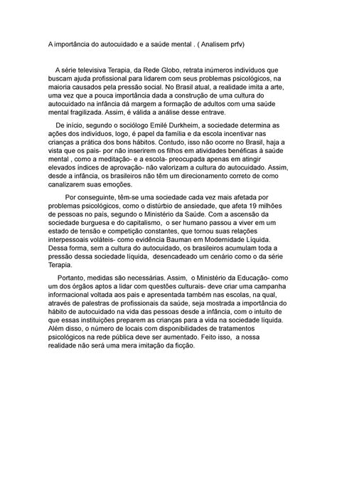 Saude Mental Nas Escolas Redação
