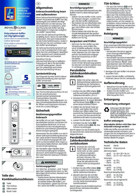 PDF Save As Command DE Save As Command HINWEIS TSA C B A This