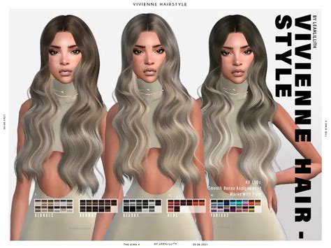 Vivienne Hair By Leah Lillith The Sims Resource Sims 4 Hairs
