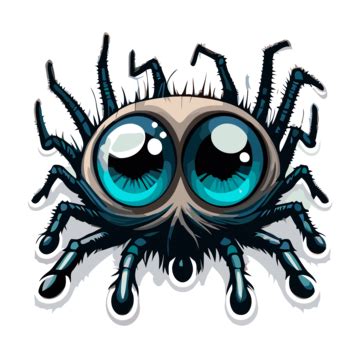 Cartoon Spider With An Eye Large Enough To See Clipart Vector Sticker
