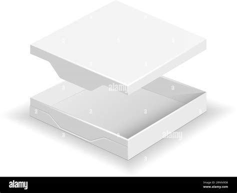 Open Pizza Box Mockup Blank Cardboard Container Stock Vector Image