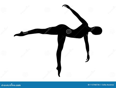 Silueta De La Mujer De La Danza Moderna Stock de ilustración