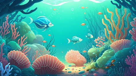 Poisson Fond Illustration Fond Marin Poisson Fond Marin Algue Image