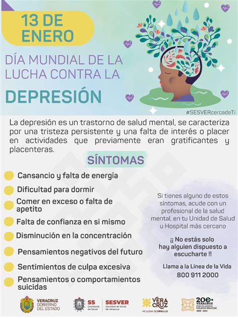13 de enero Día Mundial de la Lucha contra la Depresión SaludVeracruz