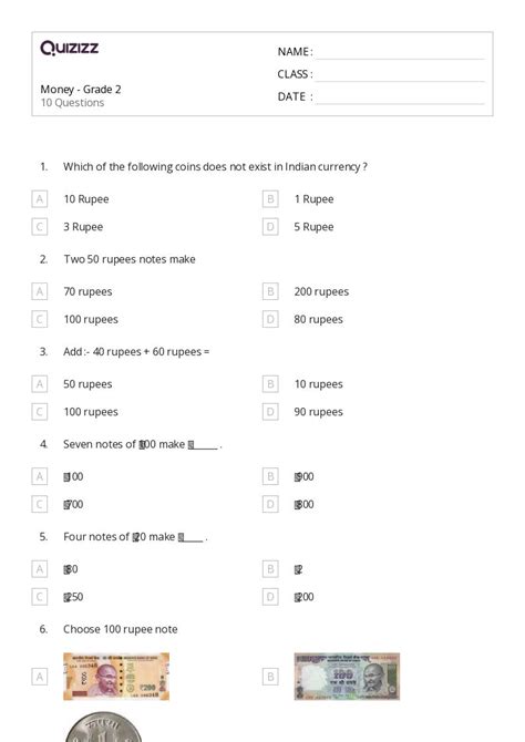 Operations With Money Worksheets For Nd Class On Quizizz Free