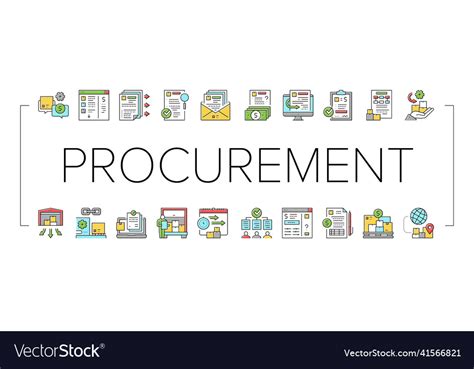 Procurement Process Collection Icons Set Vector Image