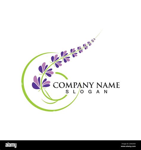 Fresh Lavender Flower Logo Vector Flat Design Stock Vector Image Art