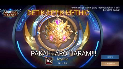 DETIK DETIK MYTHIC PAKEK HERO HARAM MOBILE LEGEND INDONESIA YouTube