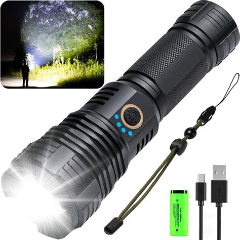 Led Rechargeable Torch Super Bright Flashlights High Lumens
