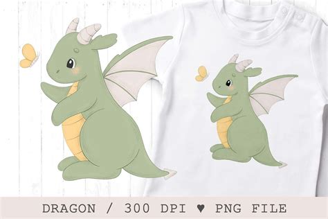 Cute Dragon Clipart PNG File Graphic By Pollyless Creative Fabrica