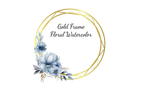 Gold Floral Circle Frame Greenery Graphic By Army Custom Creative Fabrica