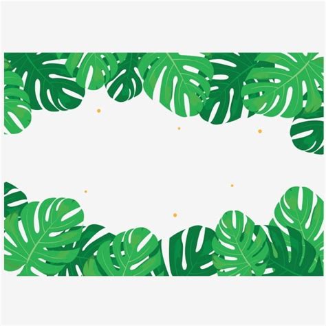 Green Leaves Banner Vector Art PNG Green Leaves Frame Banner Summer