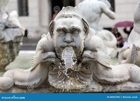 Fontana Del Moro Moor Fountain In Piazza Navona Rome Stock Image