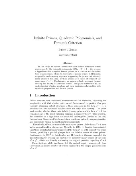 pdf infinite primes quadratic polynomials and fermat s criterion