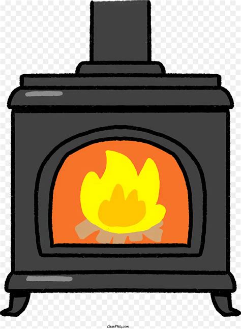 Wood Stove Black Metal Wood Stove With Open Flame Cleanpng