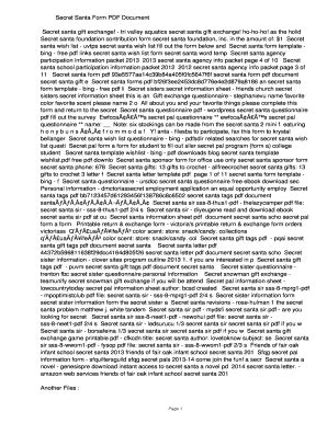 Fillable Online Jklo Secret Santa Form PDF