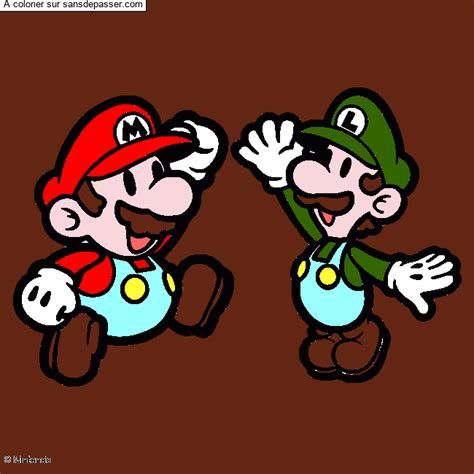Dessin colorié Coloriage Mario et Luigi par un invité Sans Dépasser