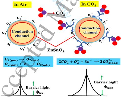 Schematic Represents The CO2 Gas Sensing Mechanism Of ZnSnO3 Nanoflakes