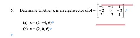 solved 6 1 determine whether x is an eigenvector of a 2