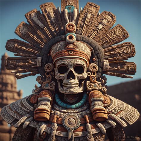 Mictlantecuhtli Azteca Era El Dios Del Inframundo Y Gober By