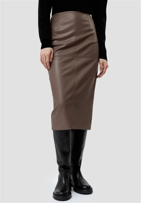 Charuel Long Eco Leather Pencil Skirt