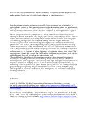 Topic 2 DQ 2 Docx Describe One Innovative Health Care Delivery Model