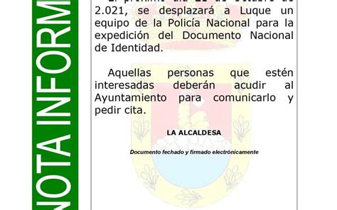 RENOVACIÓN Y EXPEDICIÓN DEL DNI Ayuntamiento de Luque