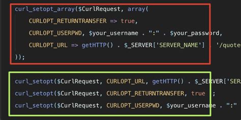 php can t authenticate a curl request despite supplying username and password stack overflow